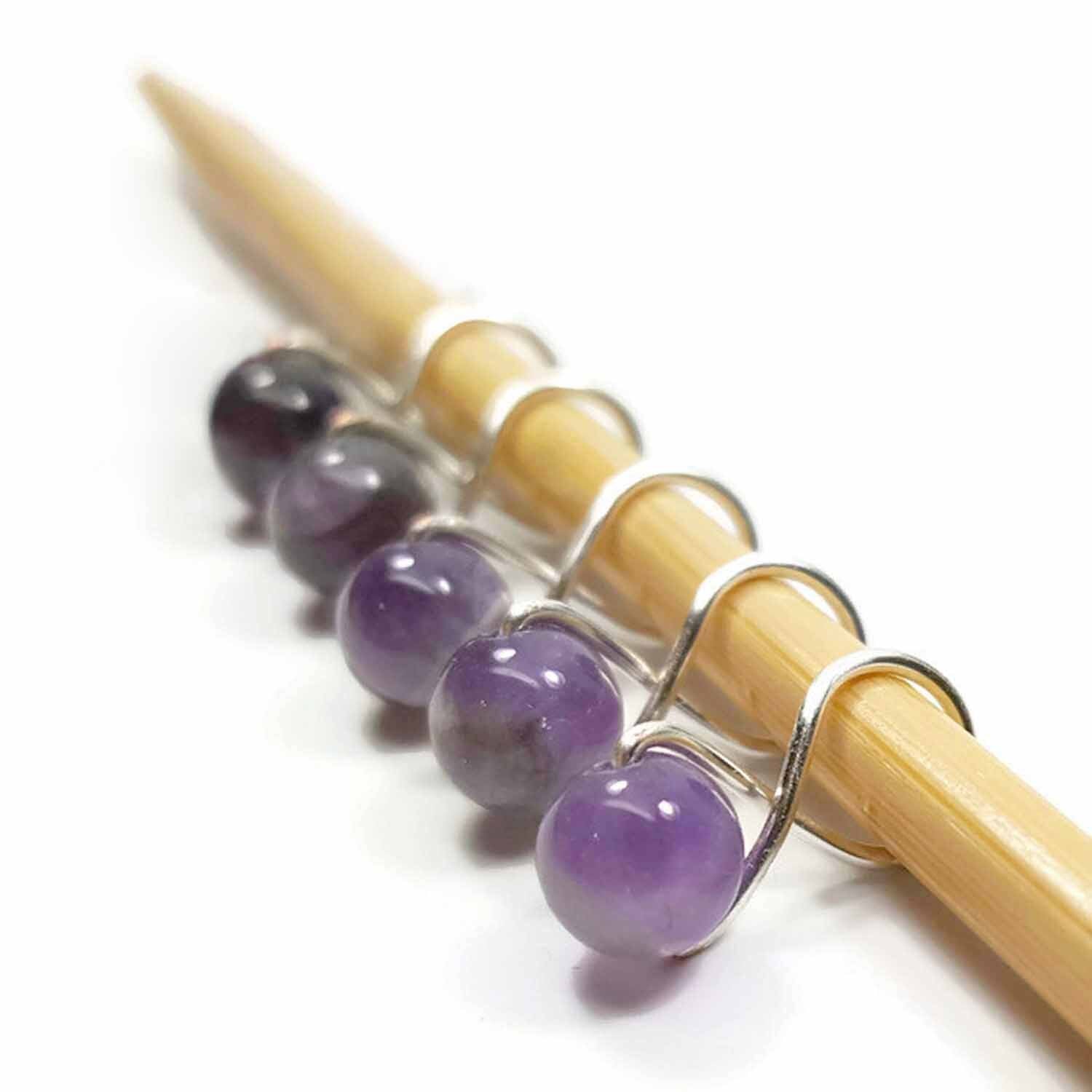 Amethyst Infinity Ring Stitch Markers for Knitting - Twice Sheared Sheep