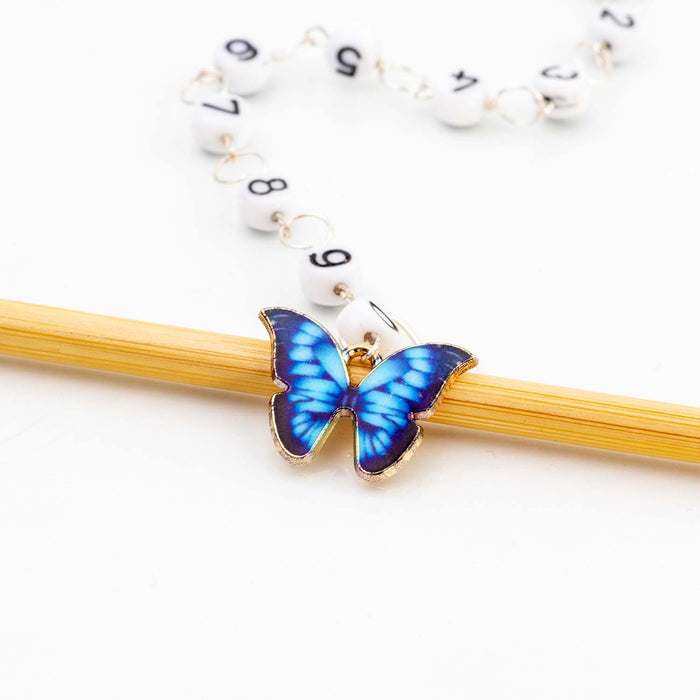 Blue Butterfly Chain Row Counter - Twice Sheared Sheep