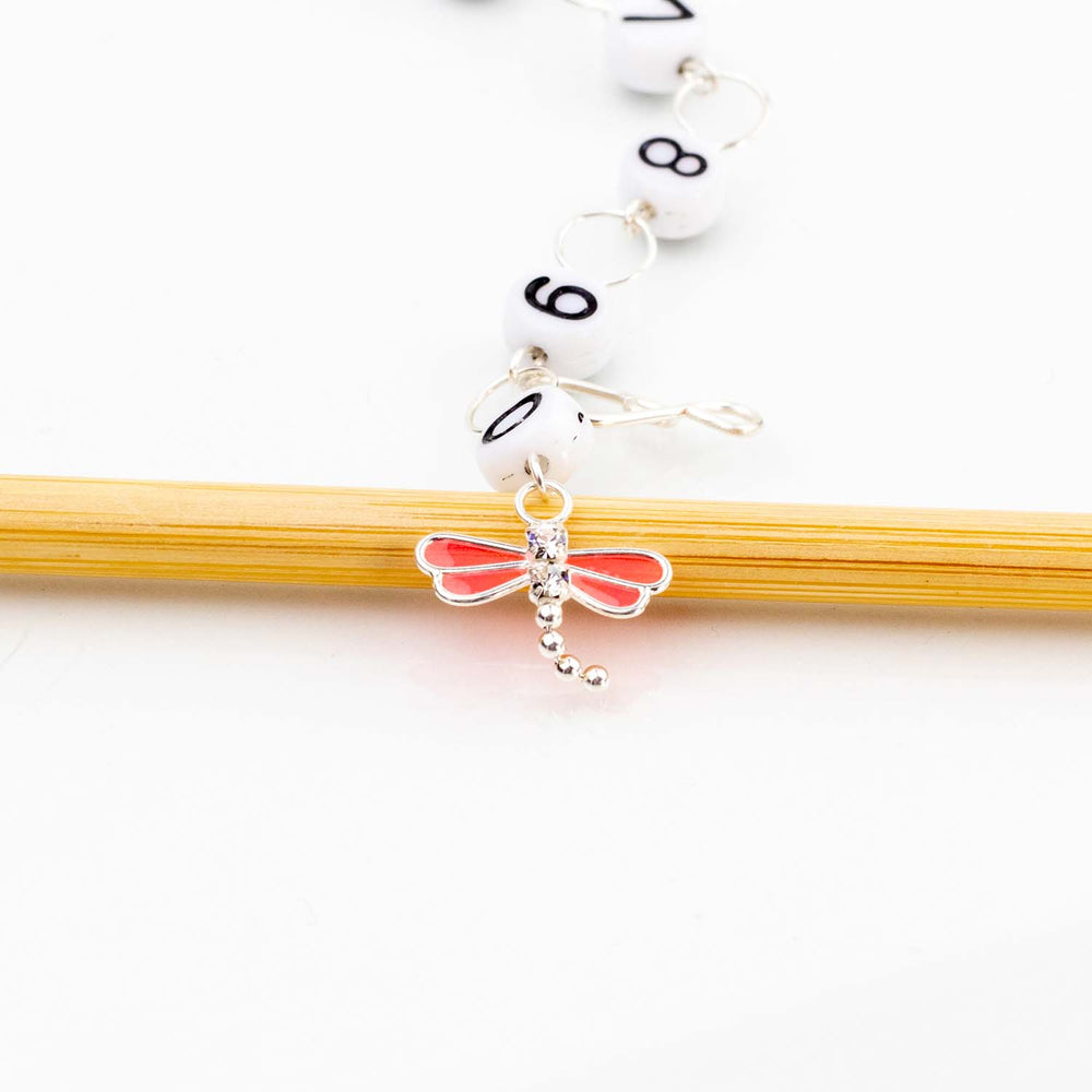 Pink Dragonfly Chain Row Chain Counter - Twice Sheared Sheep