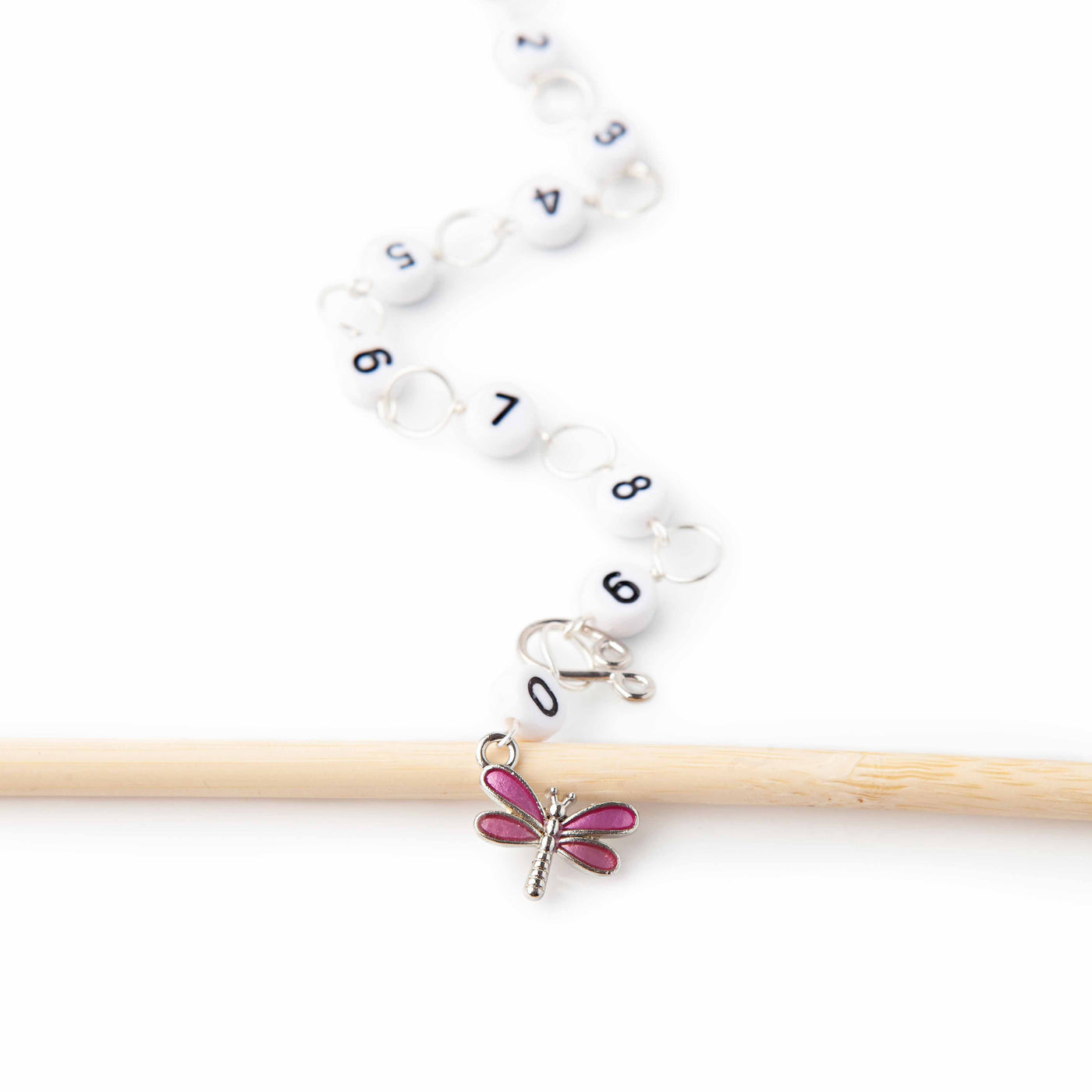 Pink Dragonfly Chain Row Chain Counter - Twice Sheared Sheep