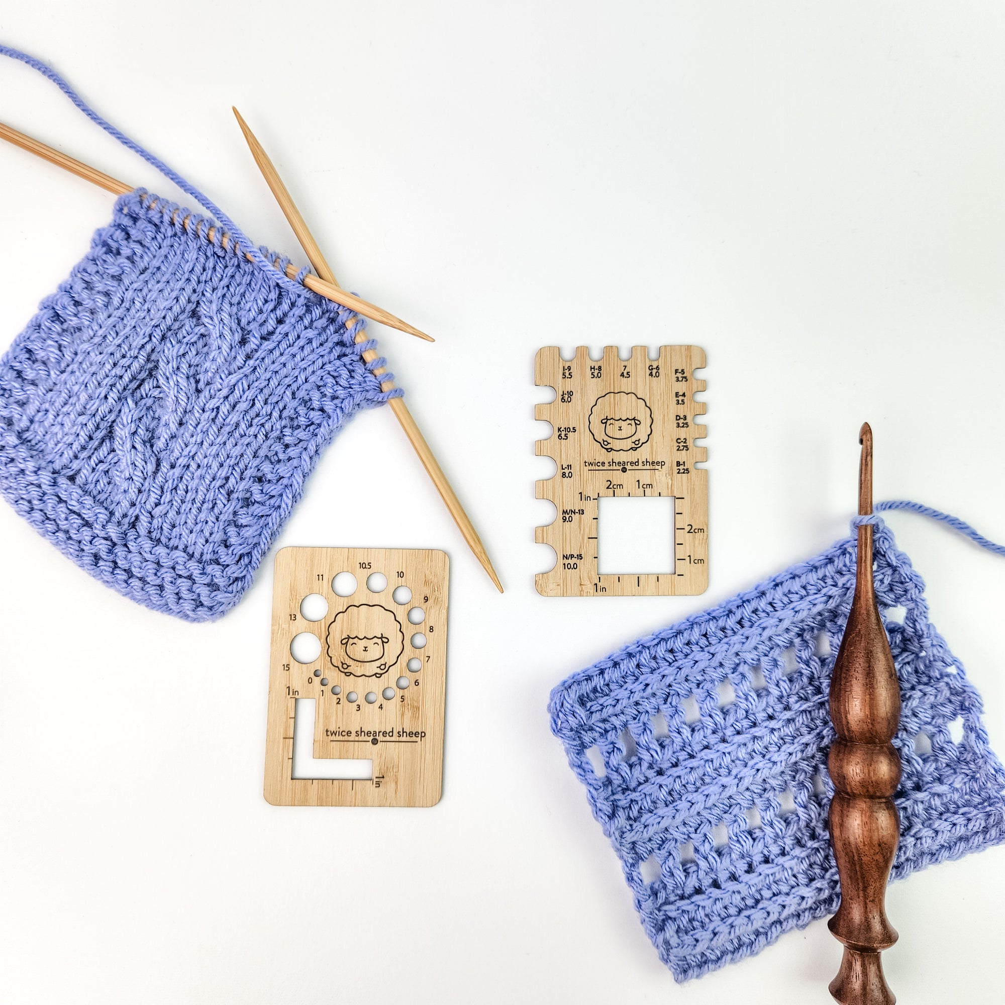 Chubby Sheep Crochet Gauge Square - Twice Sheared Sheep