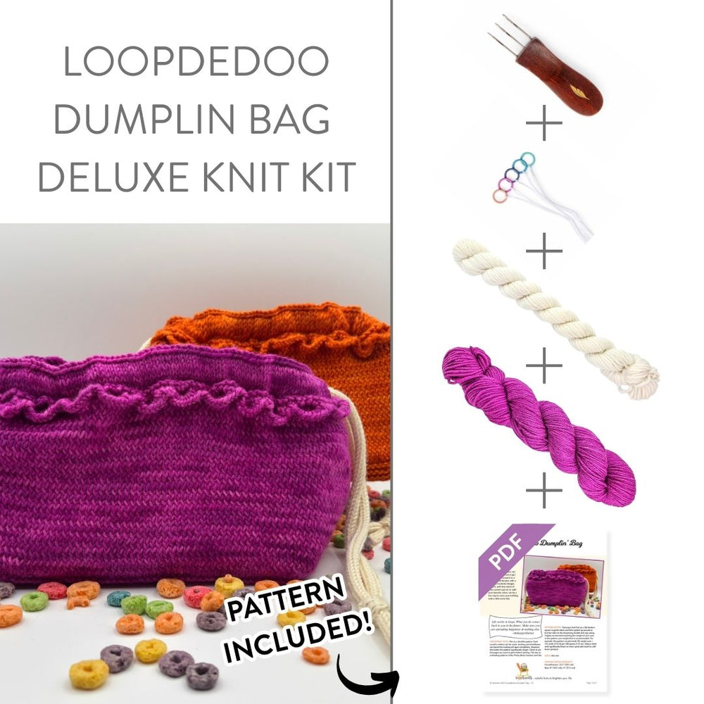 Loopdedoo Dumplin Bag Deluxe Knit Kit - Twice Sheared Sheep