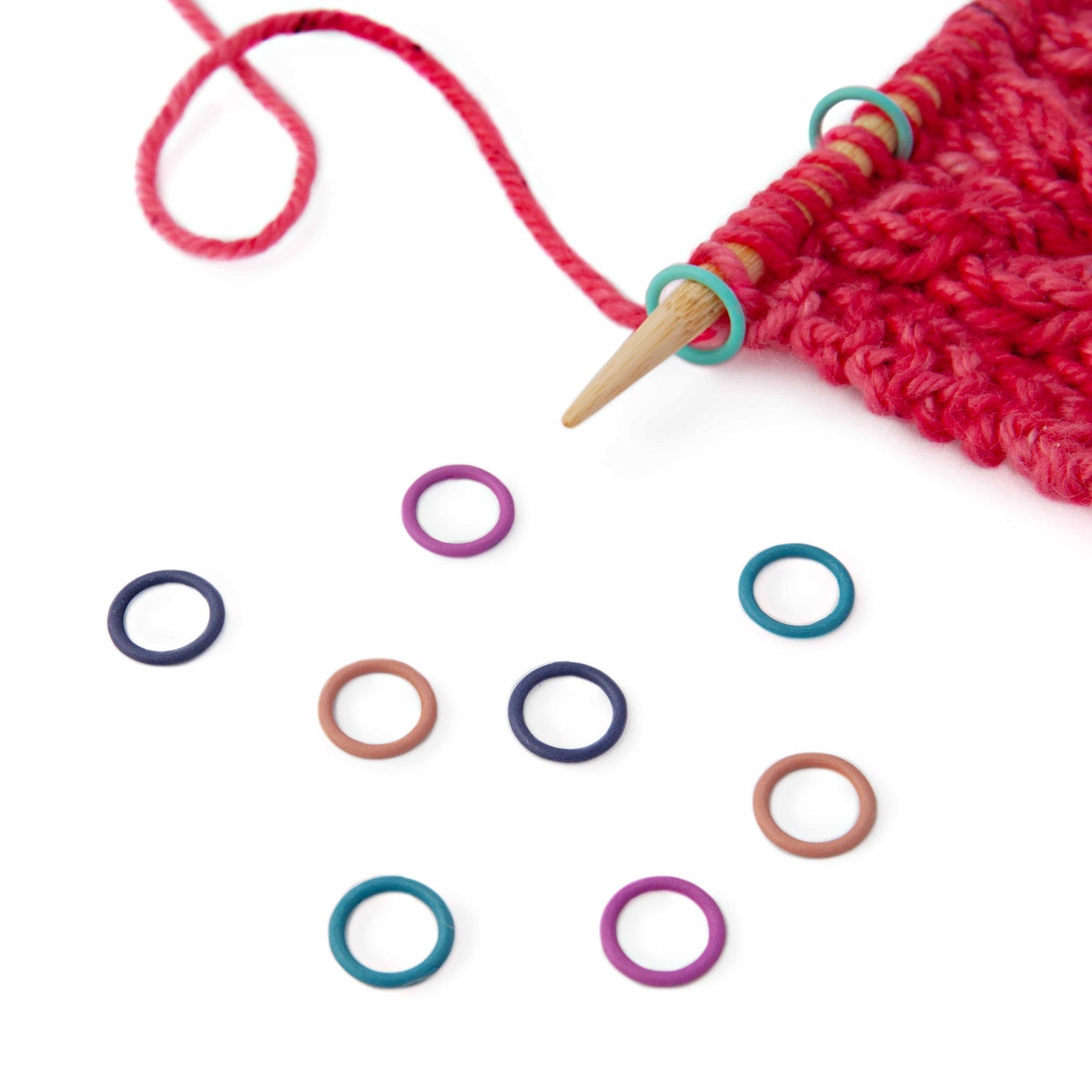 Simple Ring Stitch Markers - Rainbow - Twice Sheared Sheep