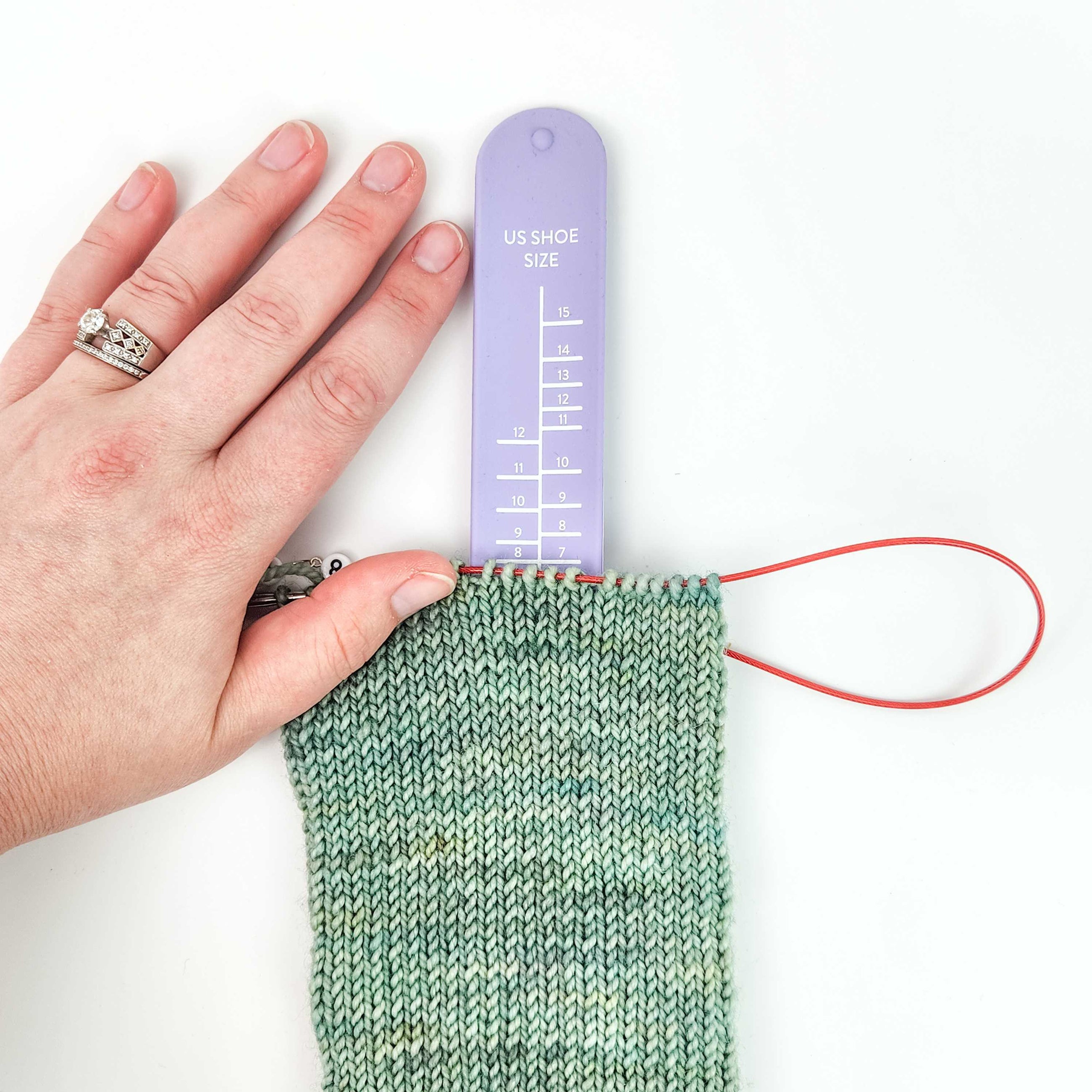 Sock Sizing Ruler - Sock Knitting Bracelet Ruler - Twice Sheared Sheep