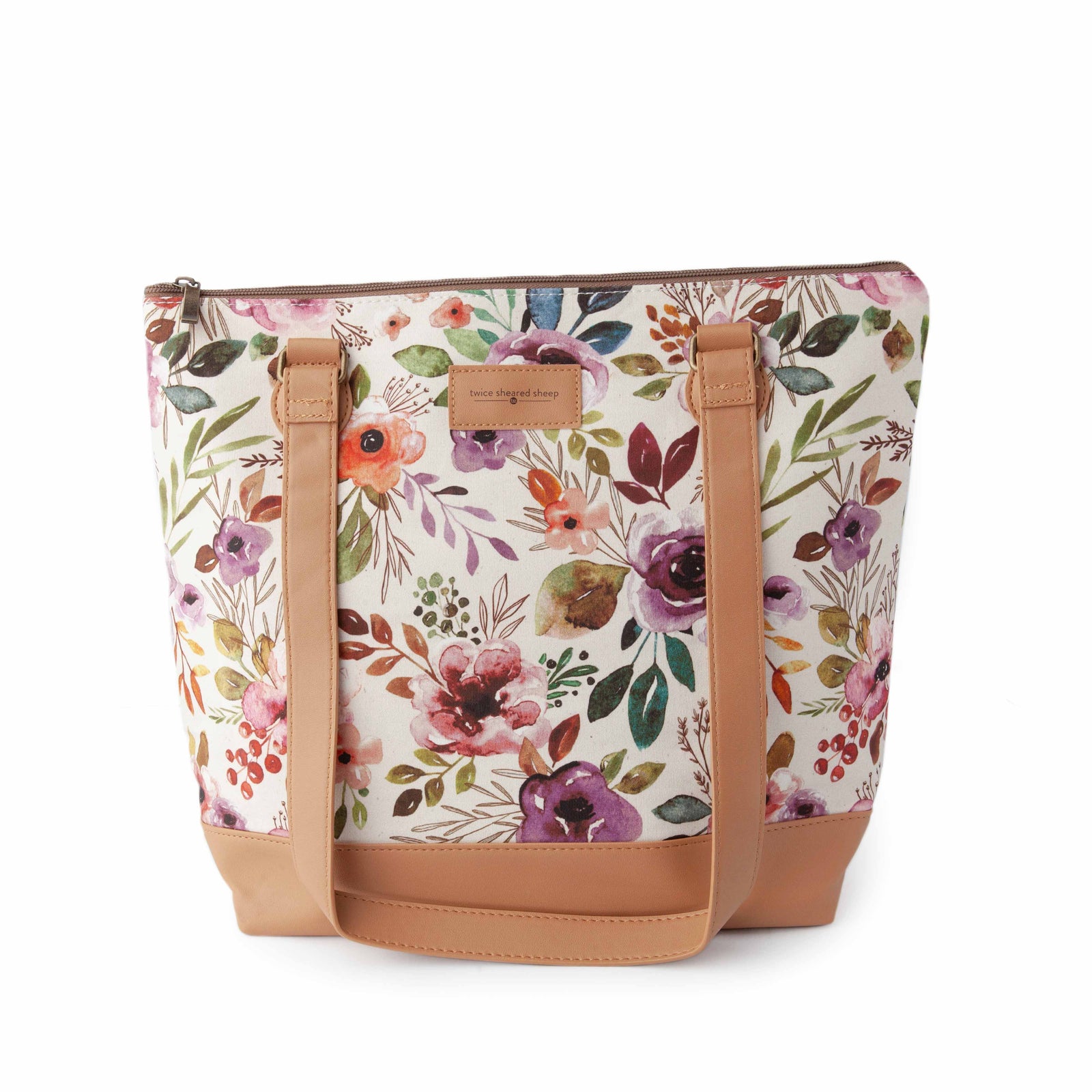 Spring Floral Mega Trinity Bag – Large Zippered Knitting Project Bag ...