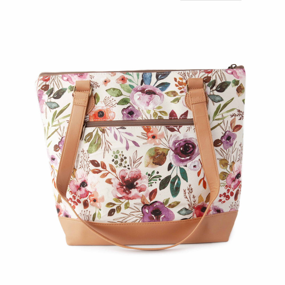 Spring Floral Mega Trinity Bag – Large Zippered Knitting Project Bag ...