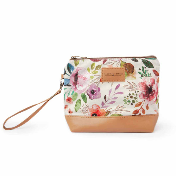Mini Trini Bag – Small Zippered Sock Project Bag - Spring Floral ...