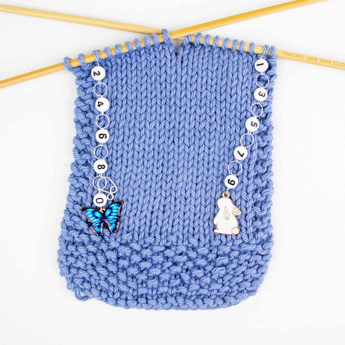 Bunnies & Butterflies Odd / Even Knitting Row Counter Set - Twice Sheared Sheep