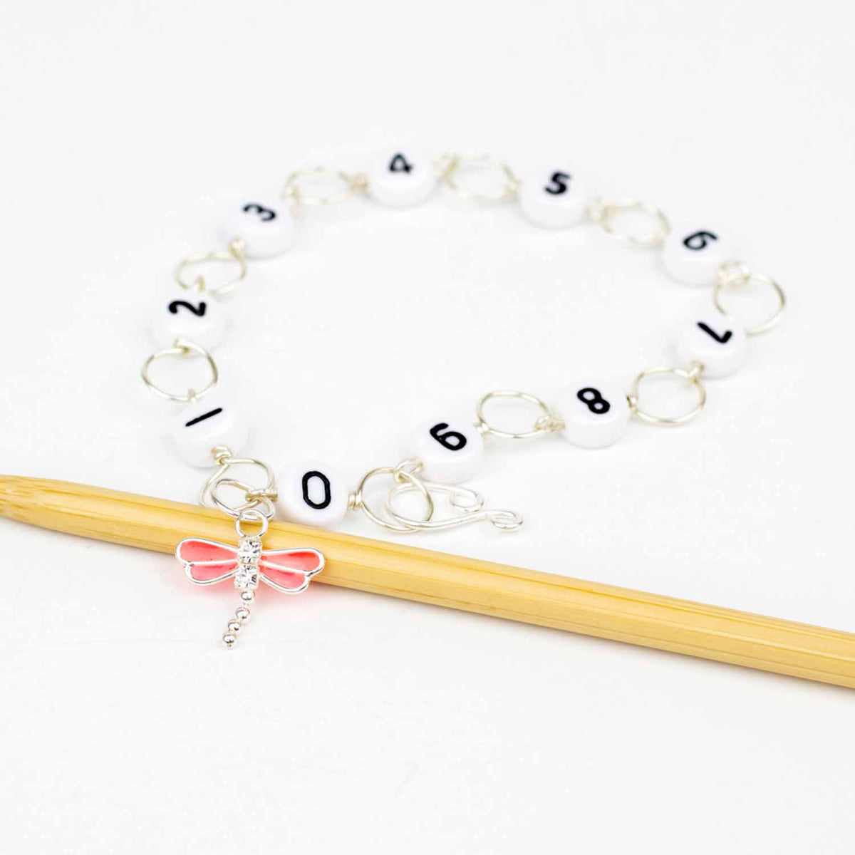 Pink Dragonfly Chain Row Chain Counter - Twice Sheared Sheep