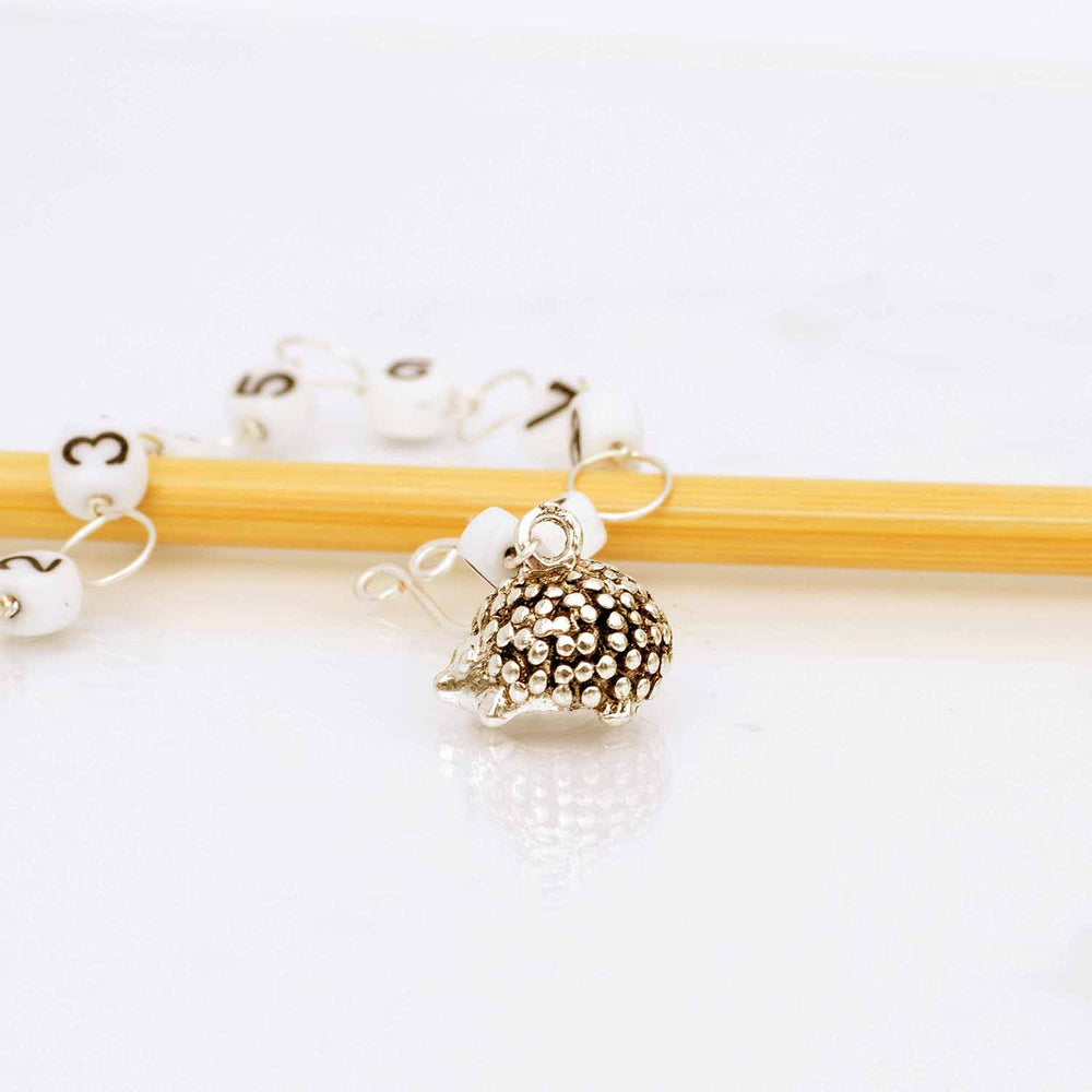 Silver Hedgehog Chain Row Counter - Twice Sheared Sheep