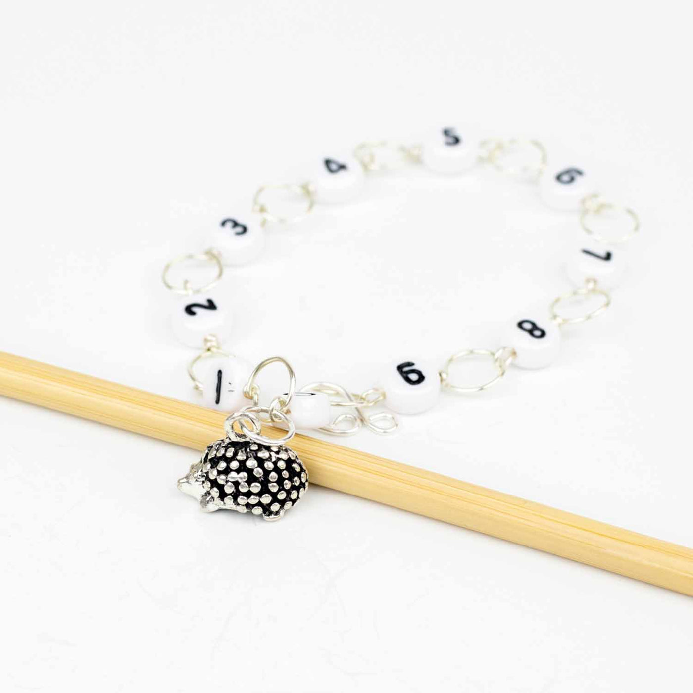 Silver Hedgehog Chain Row Counter - Twice Sheared Sheep